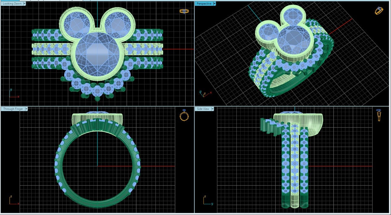 2 Diamond Mouse Bands (Engagement Ring Not Included) (Copy)