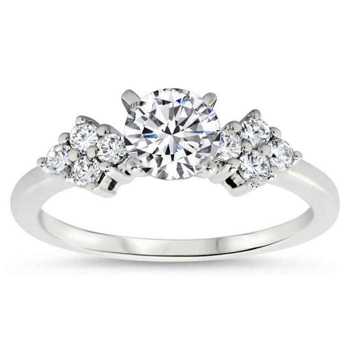 Diamond Accented Engagement Ring - Love Cluster