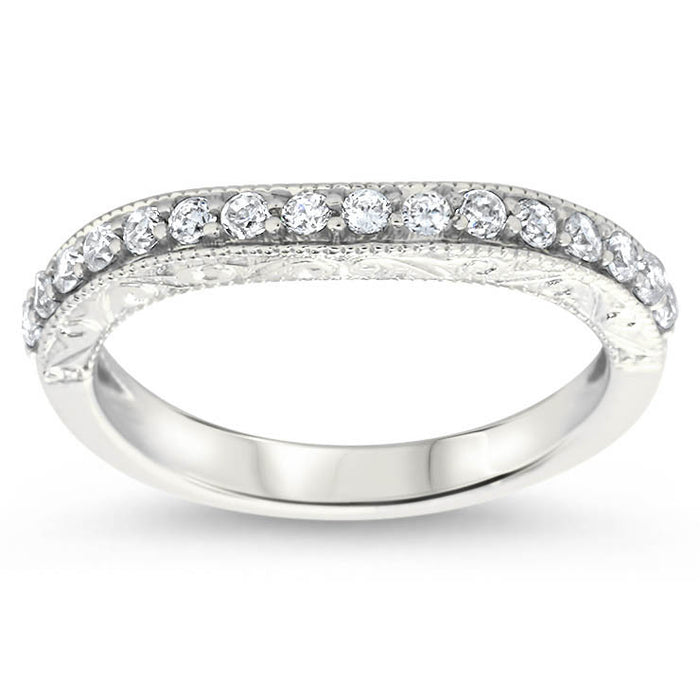 Vintage Inspired Wedding Set Engagement Ring and Band - Vanna Set