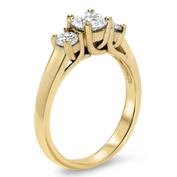 Three Stone Ring Petite Engagement Ring - Trio