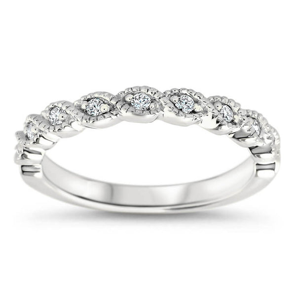 Diamond Twisted Wedding Band- Timeless Band