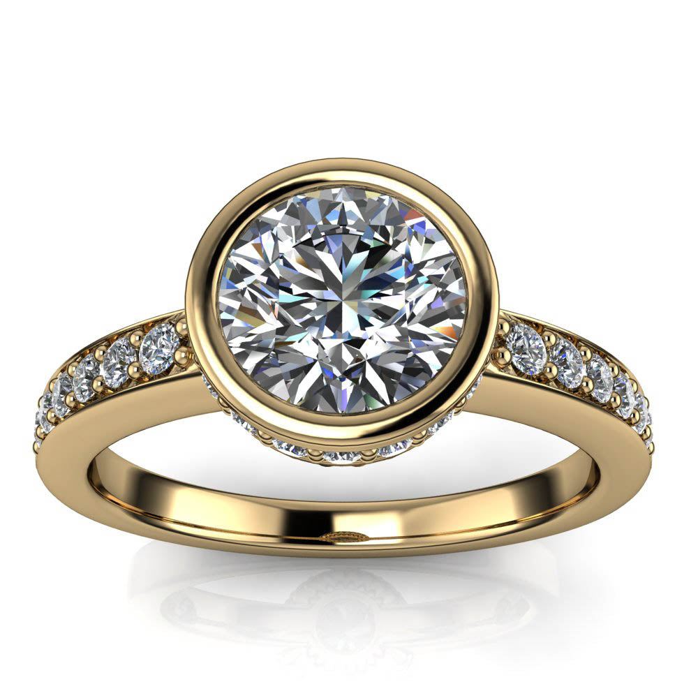 Vintage Bezel Set Engagement Ring - Harper