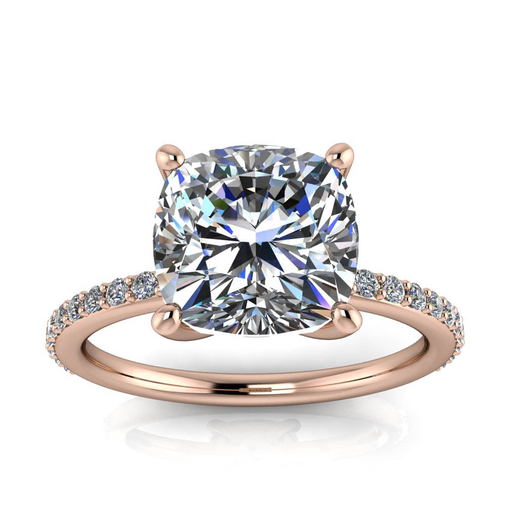 2Ct. Classic Round Center Engagement Ring with Diamond Accent Sides