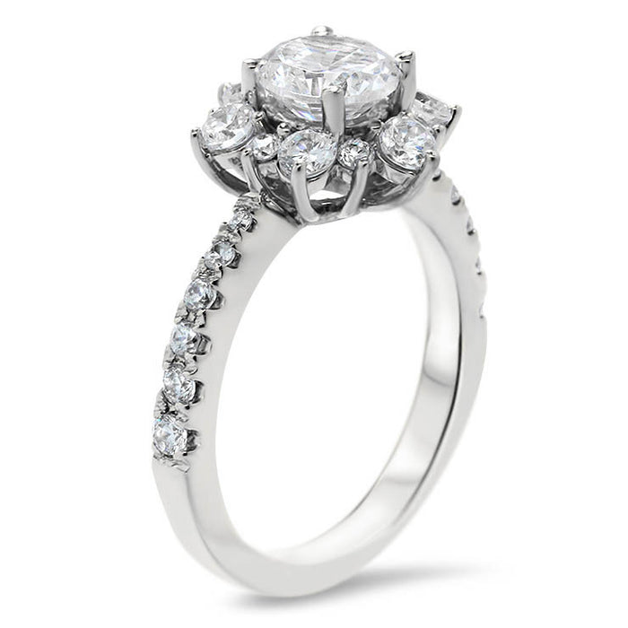 Diamond Snowflake Wedding Set Engagement Ring and Wedding Band - Snowf