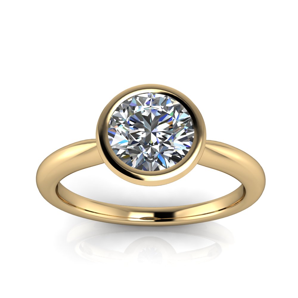 Round Bezel Set Engagement Ring - Blurb