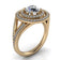 Double Halo Split Shank Engagement Ring - Pandora