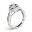 Diamond Pave Halo Engagement Ring - Raquel