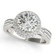 Diamond Pave Halo Engagement Ring - Raquel