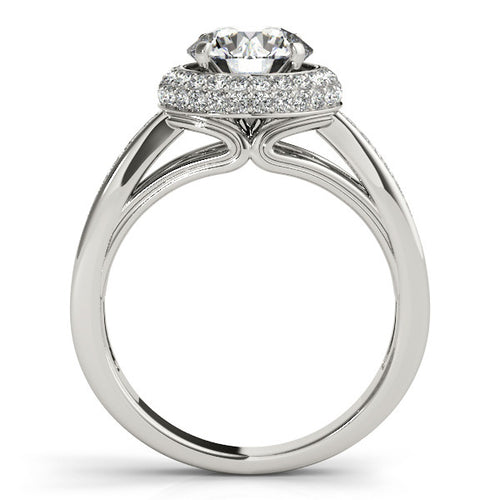 Diamond Pave Halo Engagement Ring - Raquel