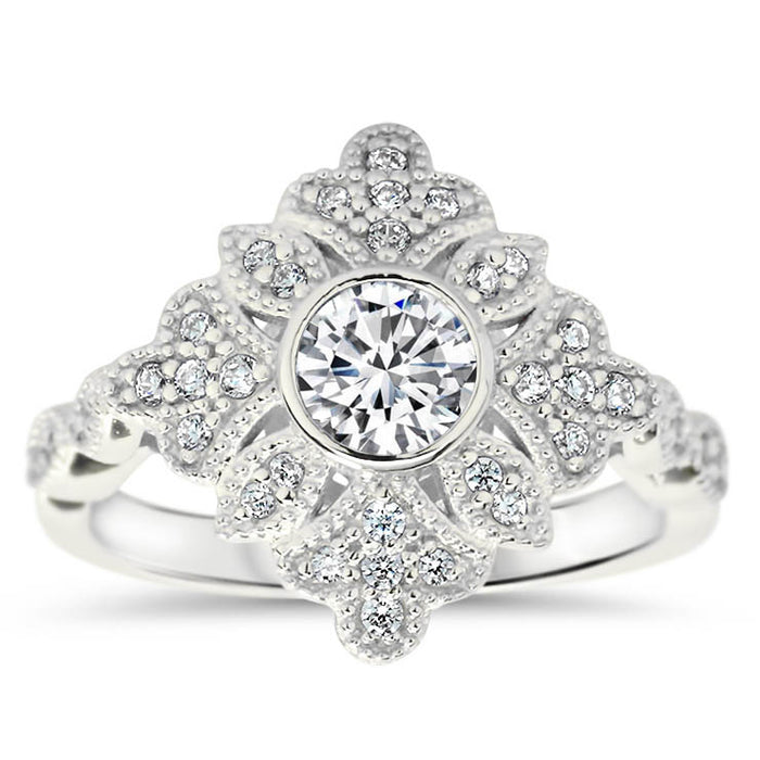 Vintage Halo Engagement Ring - Karen