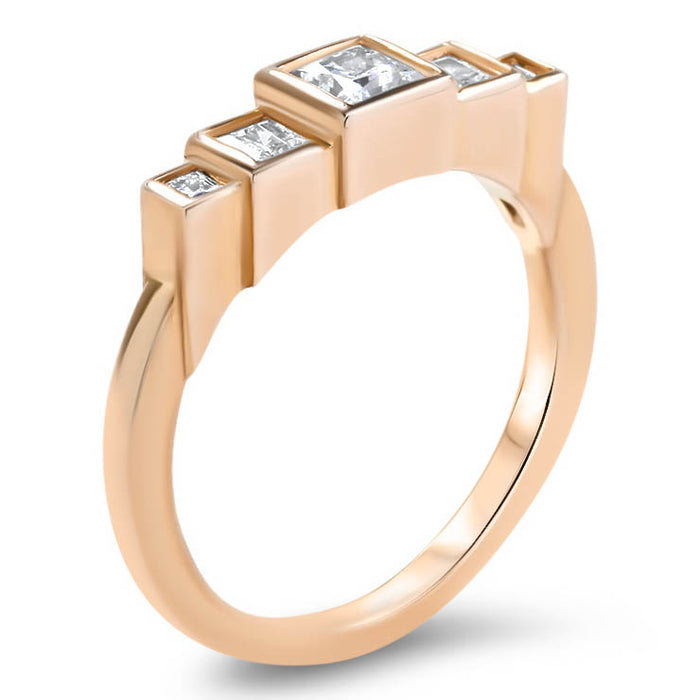 Princess Cut Diamond Engagement Ring Setting Unique Ring - Brooklyn