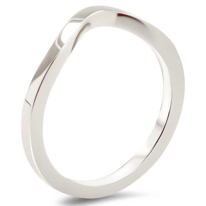Plain Band Curved Wedding Band Shaped Band - Fourteen