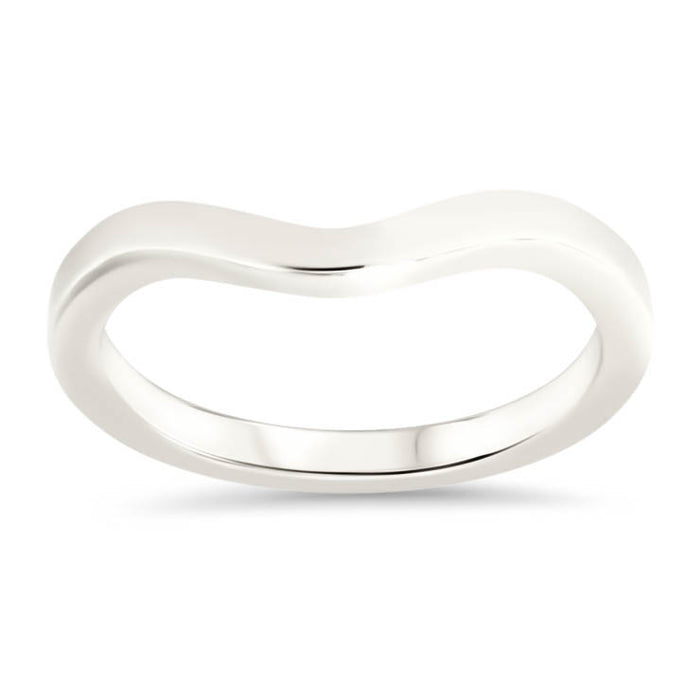 Plain Band Curved Wedding Band Shaped Band - Fourteen