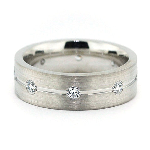Top Classic Men's Diamond Wedding Band - Walk the Line.