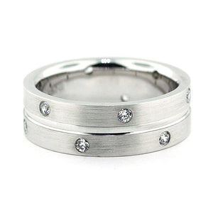 High Quality Men's Diamond Wedding Band - Double Diamond.