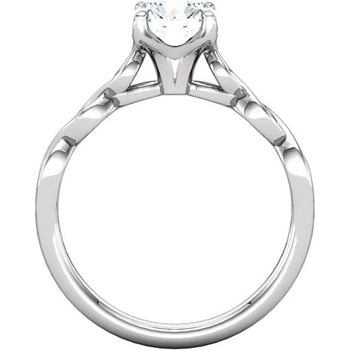 Twisted Band Solitaire Moissanite Engagement Ring