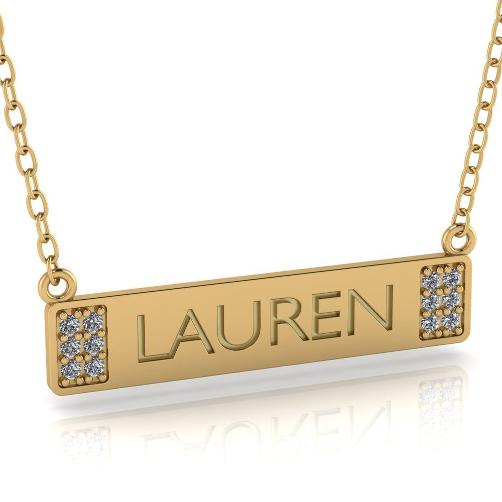 Nameplate Gold with Diamonds